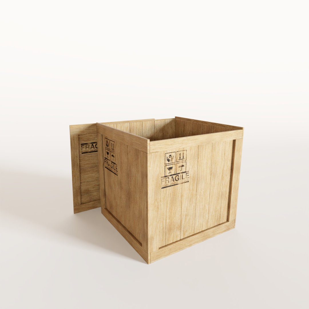 Industrial Wooden Box | Containers models | BlenderKit