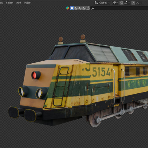 Mid Low poly train | FREE Railed vehicles models | BlenderKit