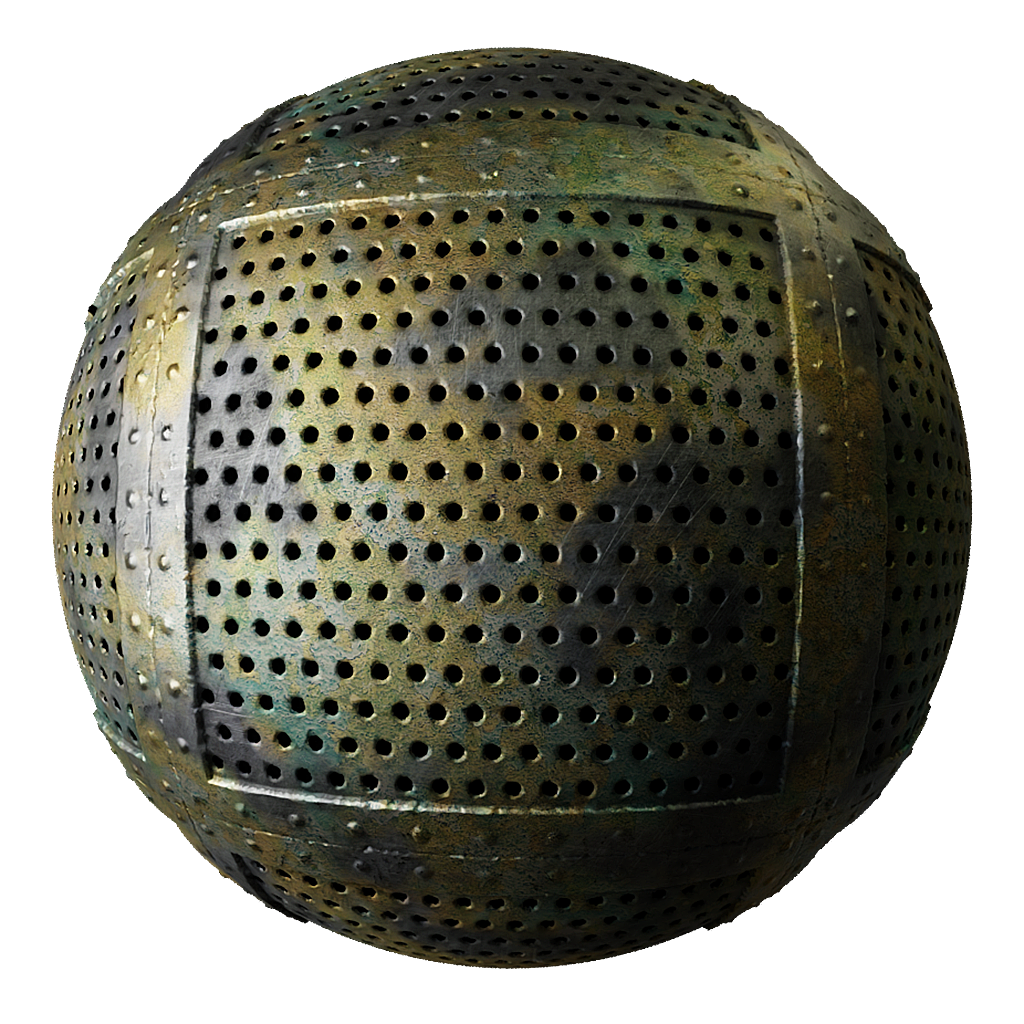 Metal Rivets Gold Perforated | FREE metal materials | BlenderKit