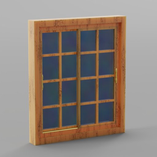 Modern Wood Sliding Window Grid | FREE Windows models | BlenderKit