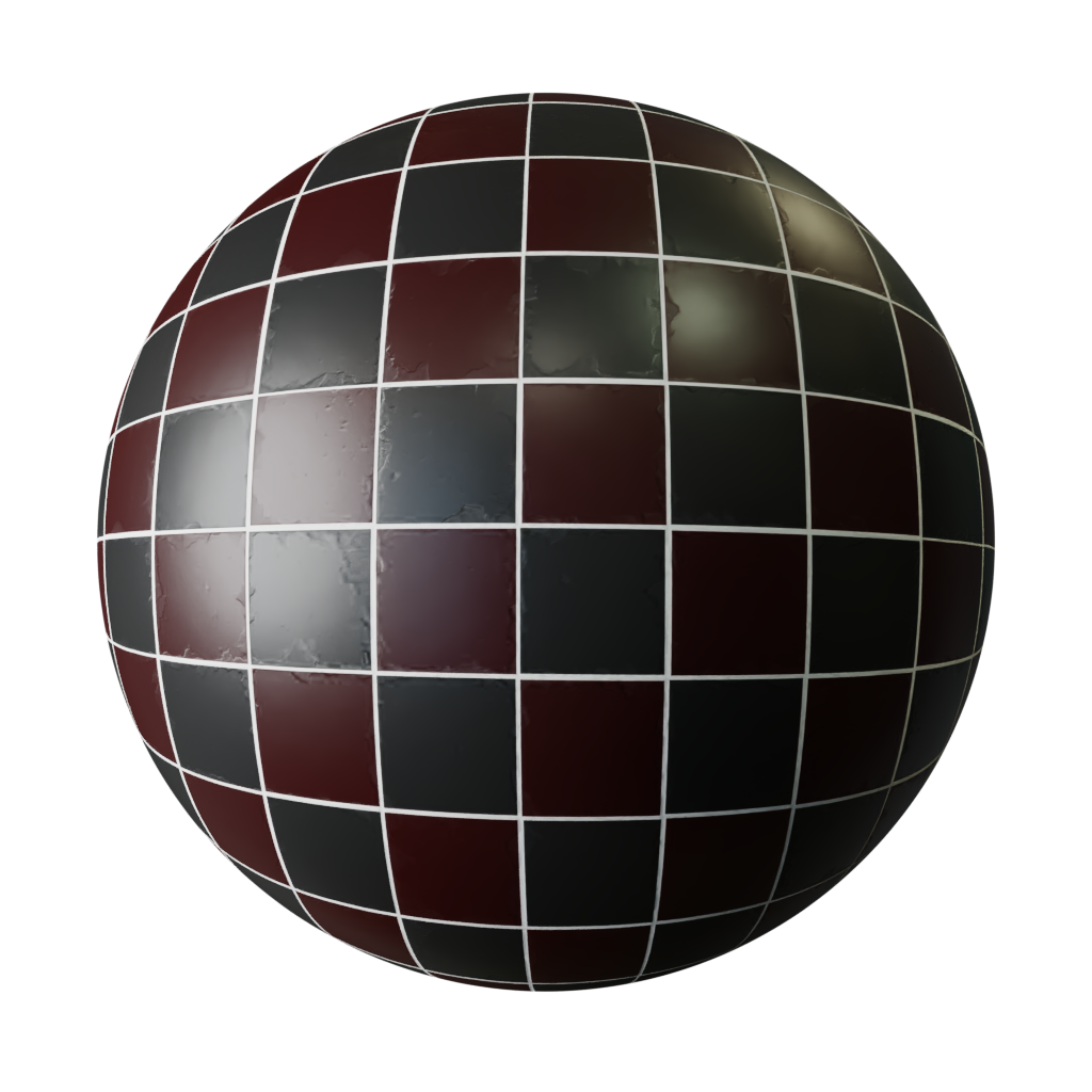 Red and black checker Tiles | FREE tiles materials | BlenderKit