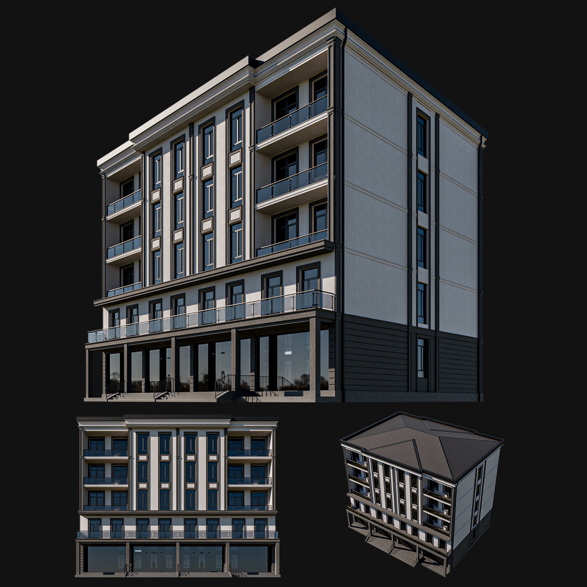 Residential building | Buildings models | BlenderKit