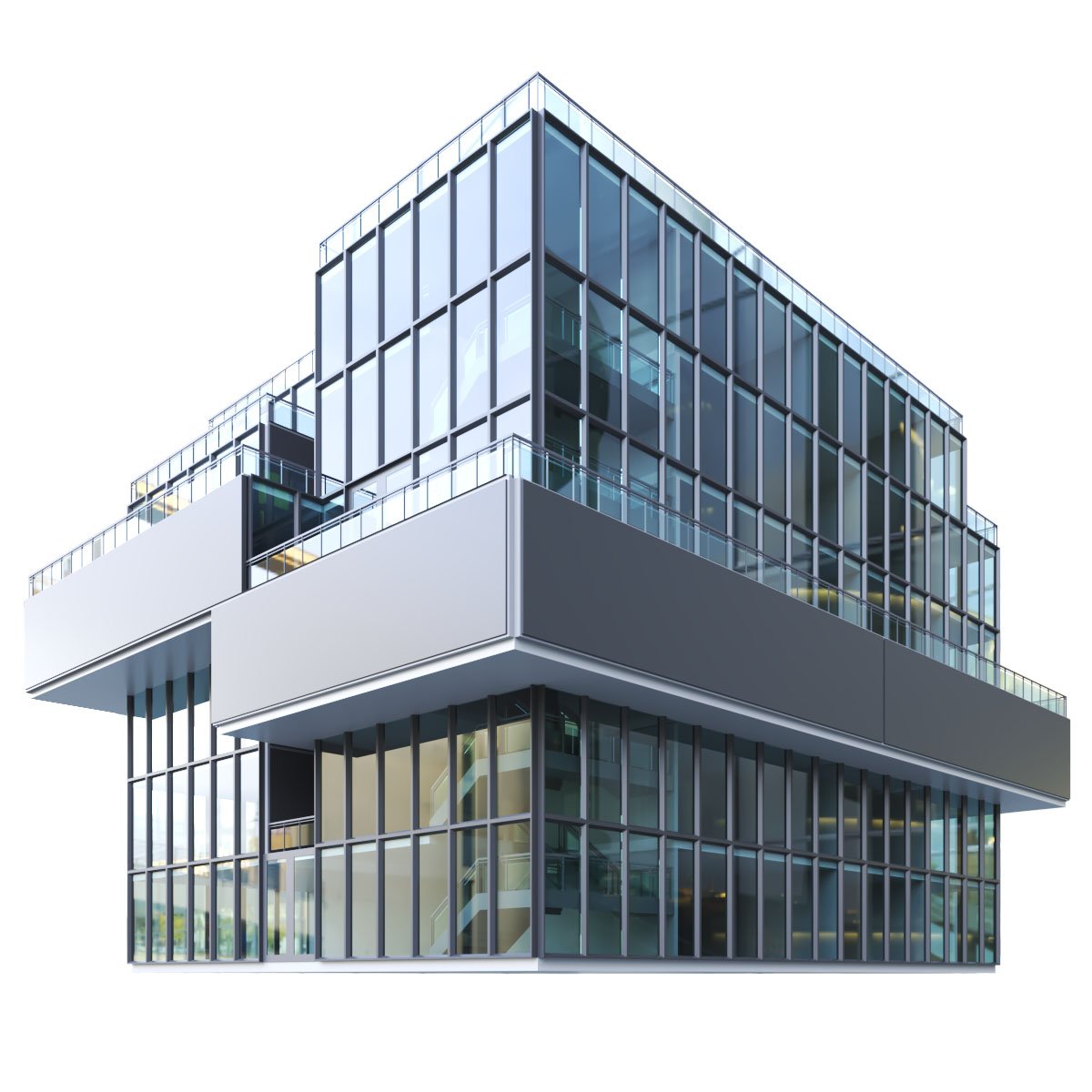 Building Modern Glass | Commercial Buildings models | BlenderKit