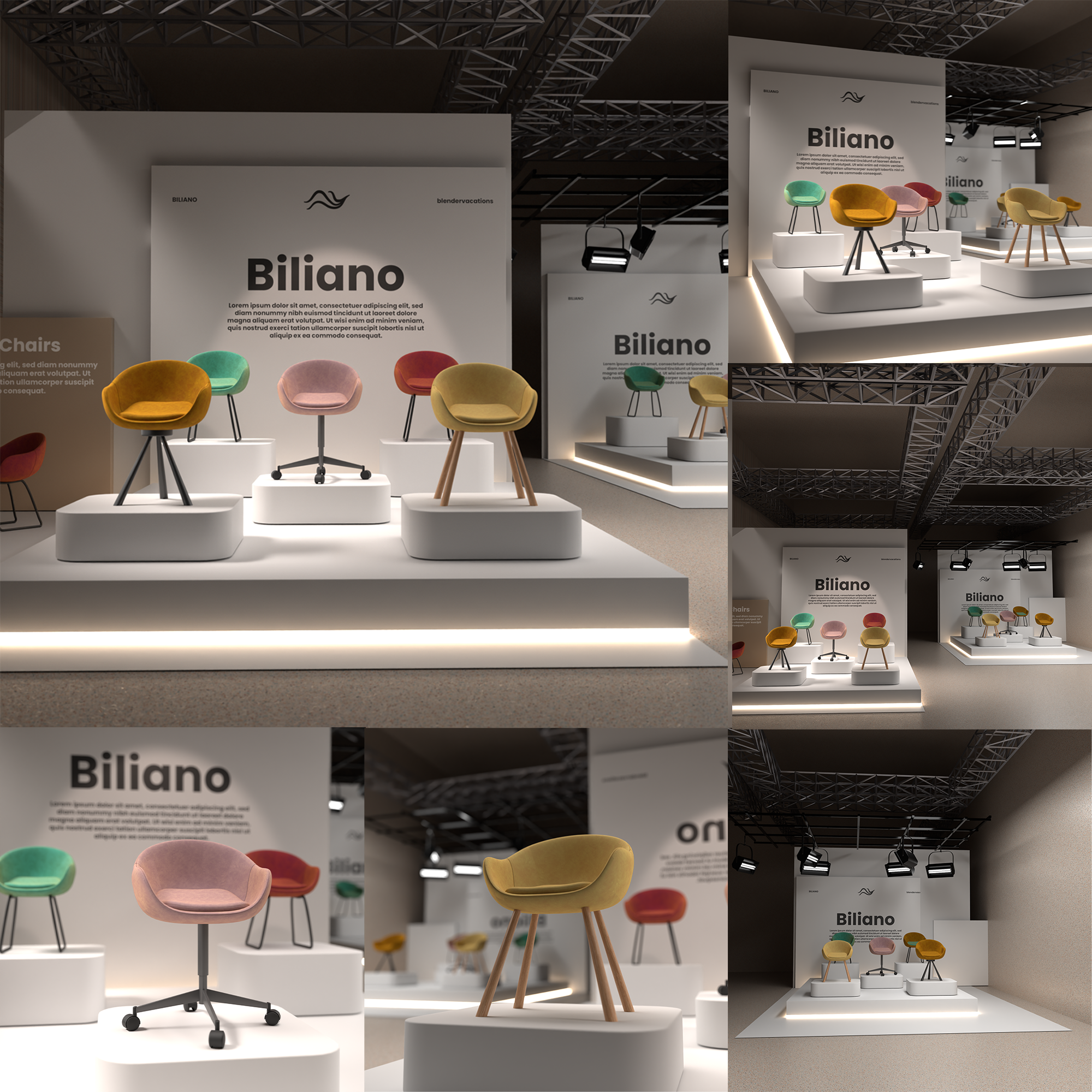 Exhibition setup chairs | Photography Studios scenes | BlenderKit