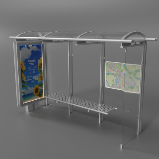 BlenderKit | Download the Modern bus stop model