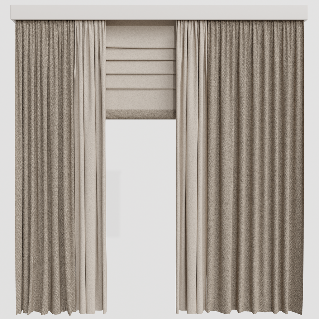 Roman and Cotton Curtain | Curtains models | BlenderKit