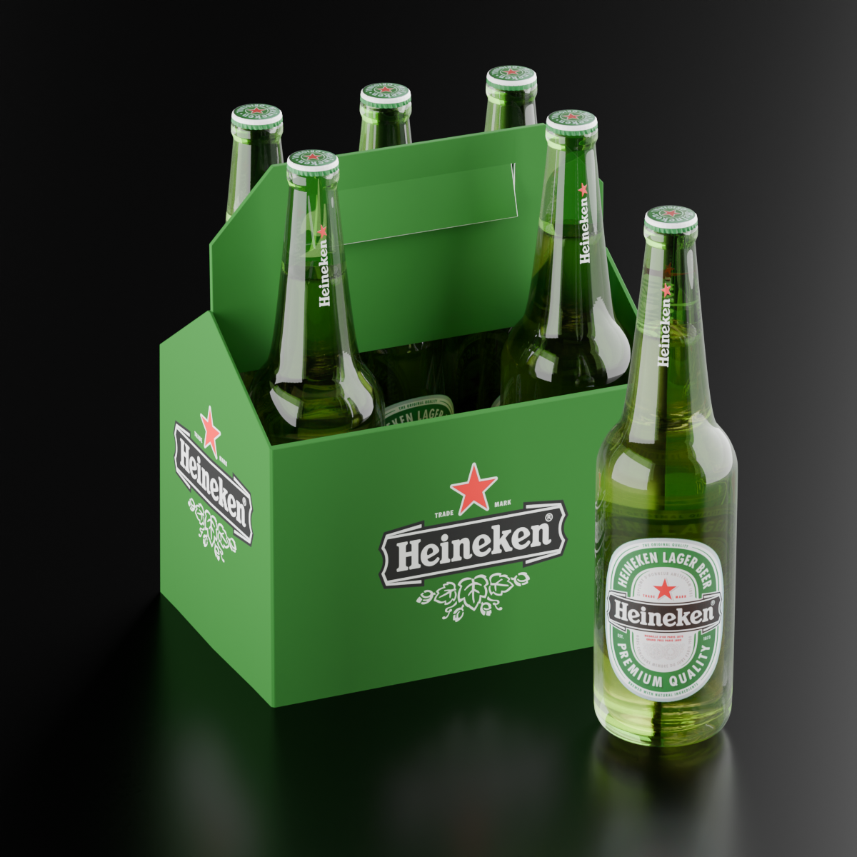 Heineken six pack | Beverages models | BlenderKit