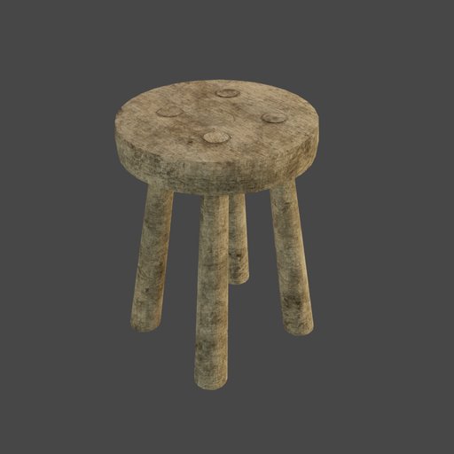 Medieval wooden stool | Sitting Chairs models | BlenderKit