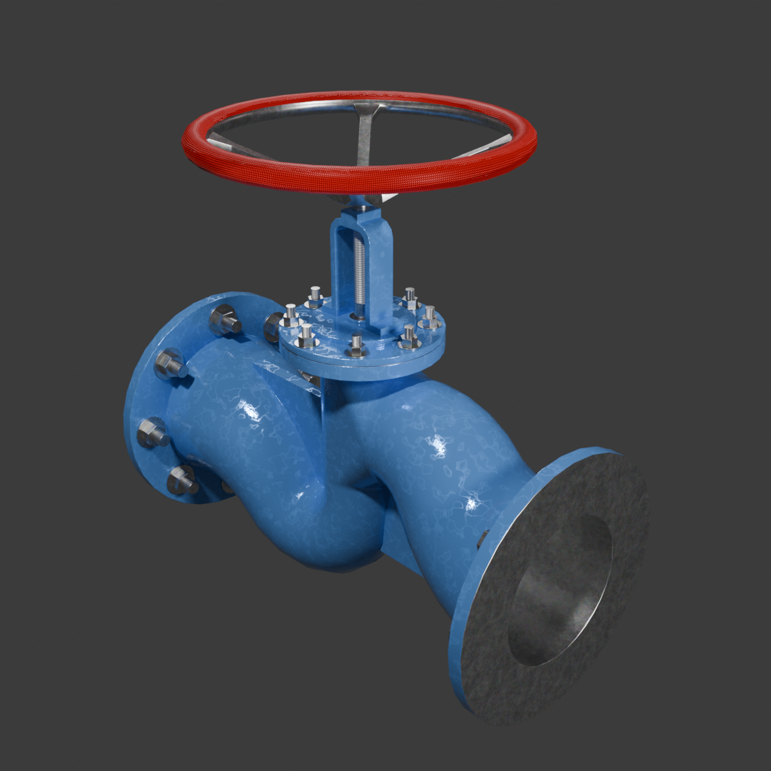 100mm Globe Valve | FREE Industrial parts models | BlenderKit