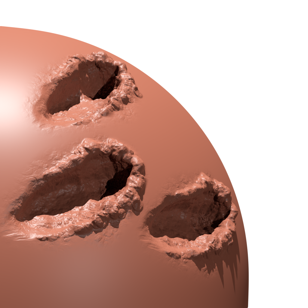 Glancing Projectile Metal Damage | damage brushes | BlenderKit