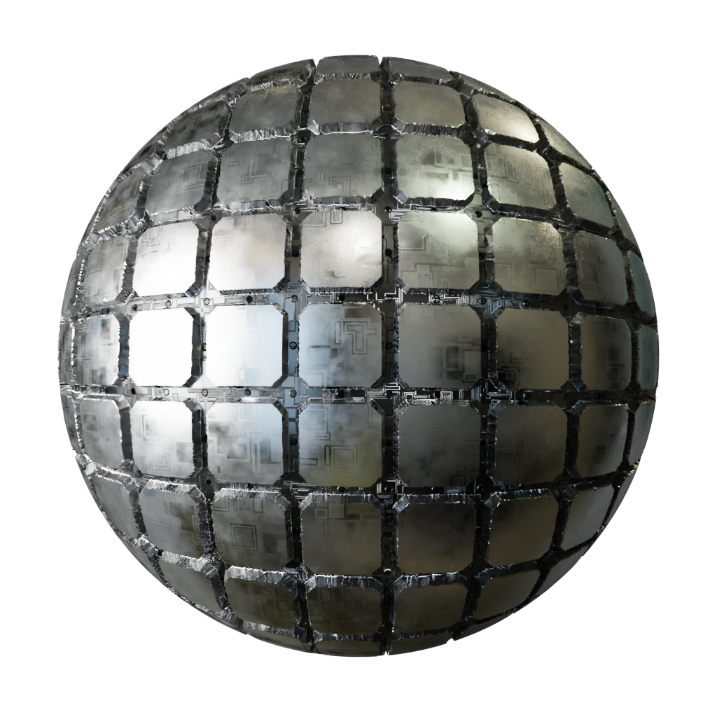 Procedural Sci-Fi metal plating | FREE metal materials | BlenderKit