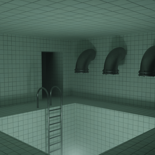 Backrooms Abandoned Swimming Pool Scene | Science scenes | BlenderKit
