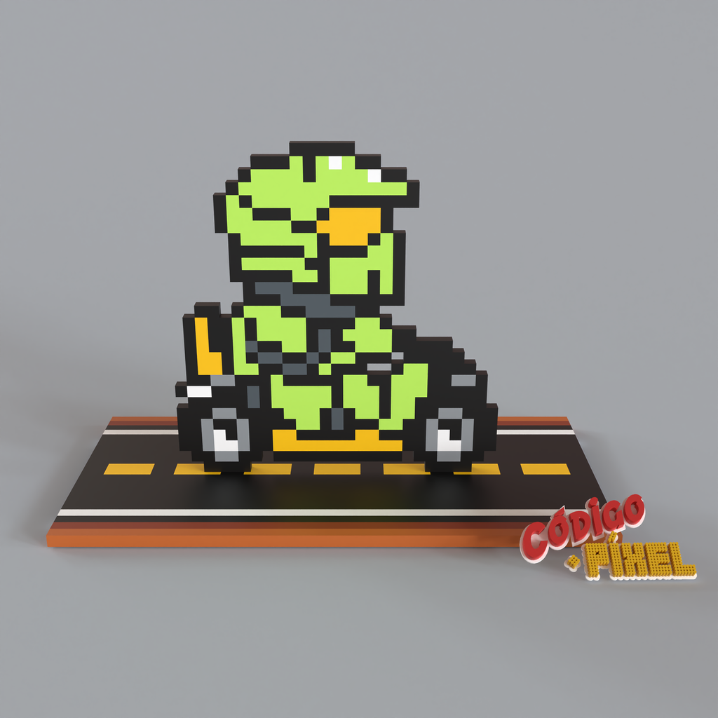 SMK038 - Super Pixel Kart Master Chief | 3D Commercial models | BlenderKit