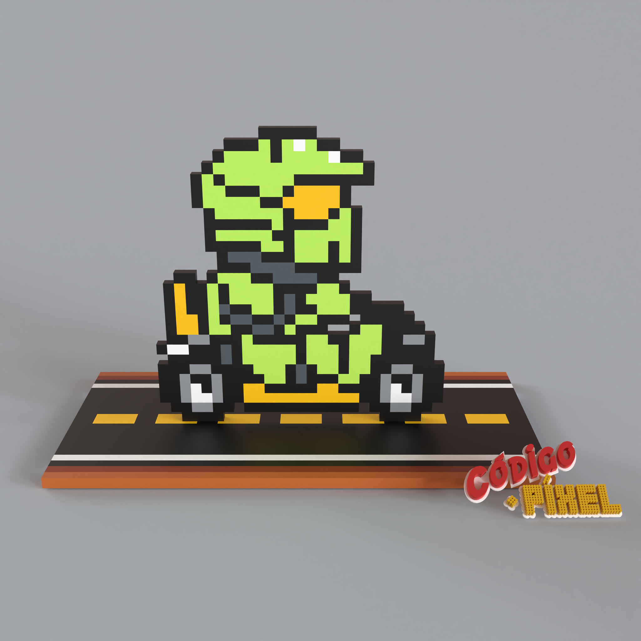 SMK038 - Super Pixel Kart Master Chief | 3D Commercial models | BlenderKit