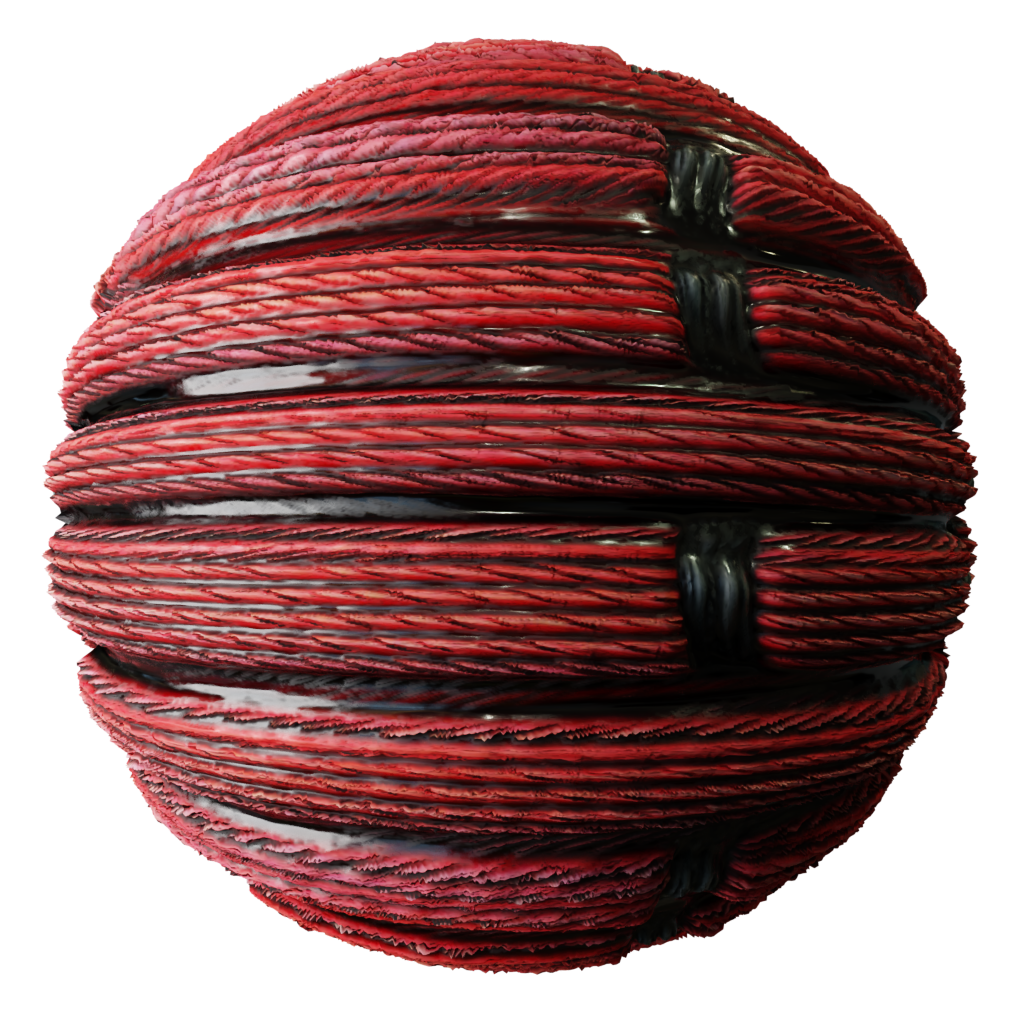 Thick Red Cables | FREE tech materials | BlenderKit