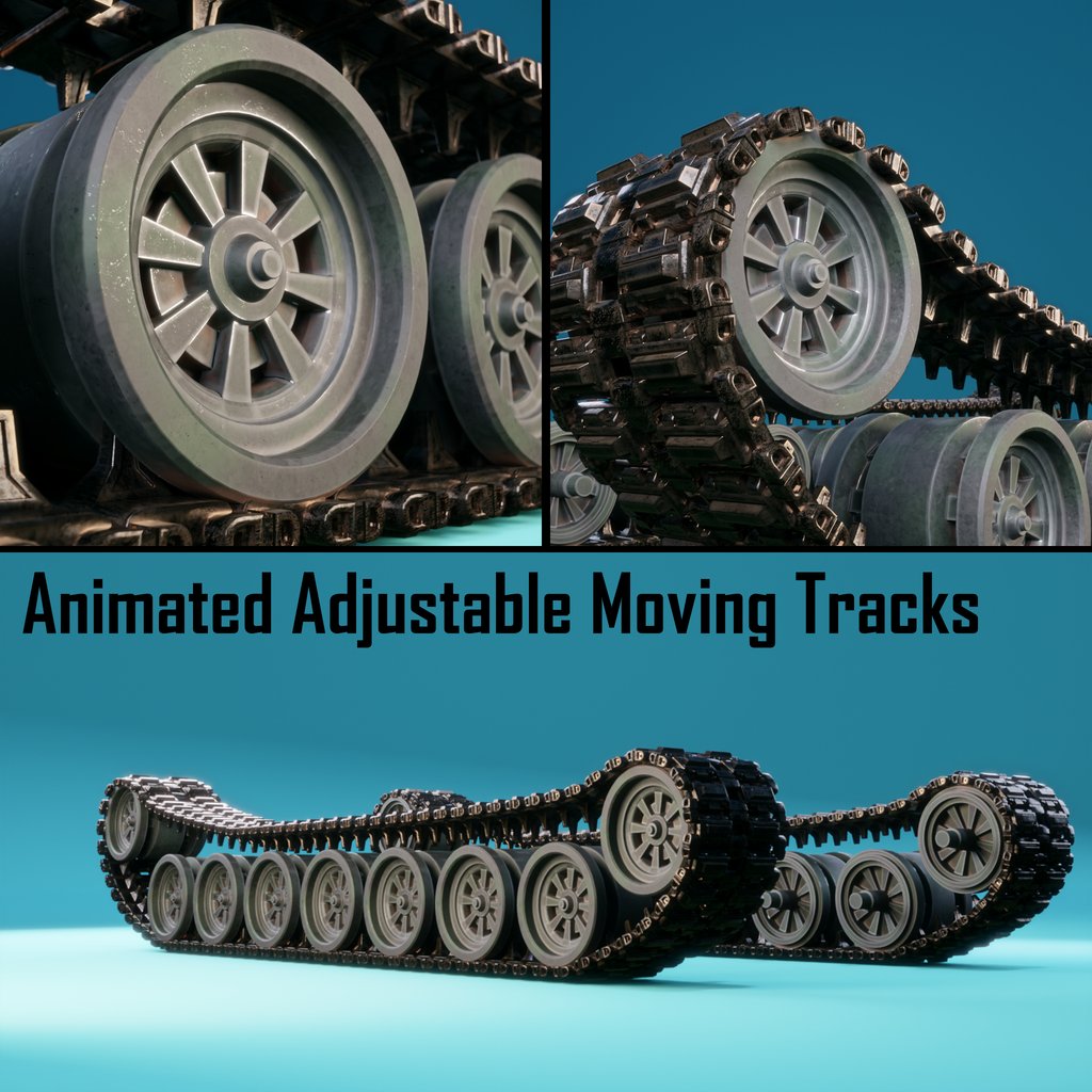 Animated Tank Tracks Rig | Vehicle Parts models | BlenderKit