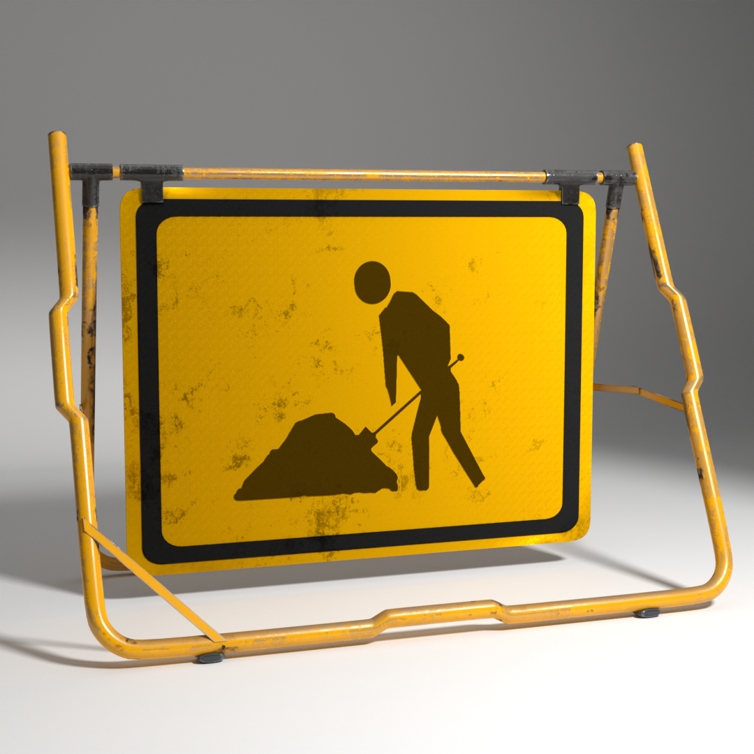 Construction Site Work in Progress Sign | Signs models | BlenderKit
