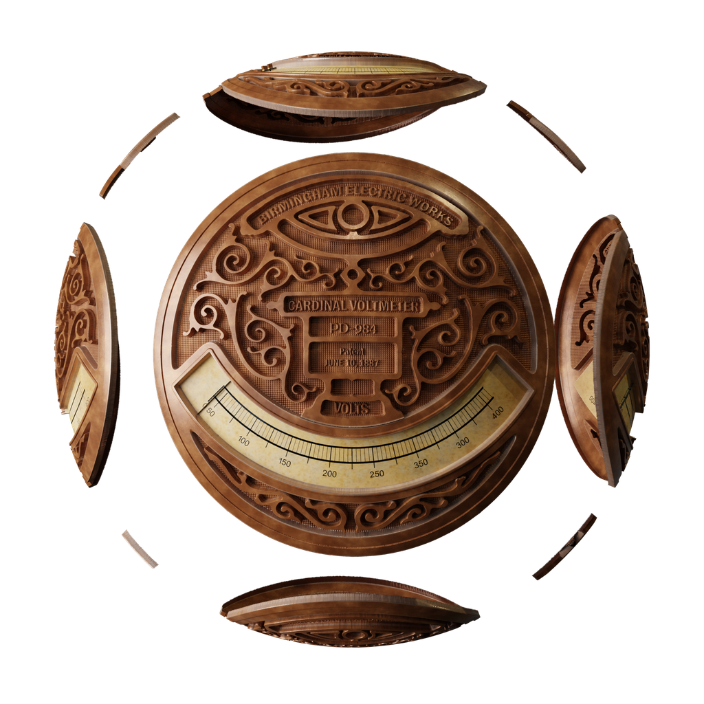 BlenderKit | Download the FREE Voltmeter Antique Dial material