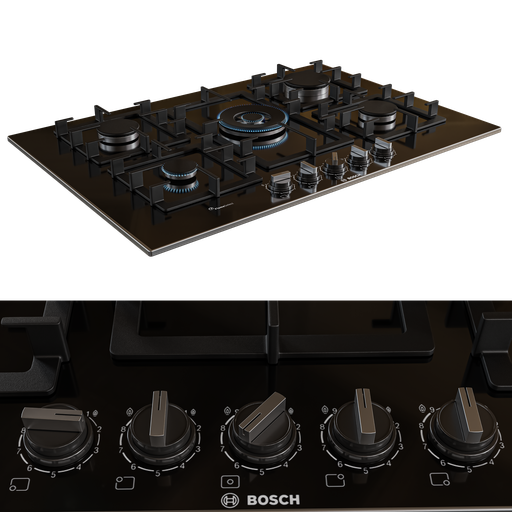 Bosch Serie 6 Gas Hob | Kitchen Appliances models | BlenderKit