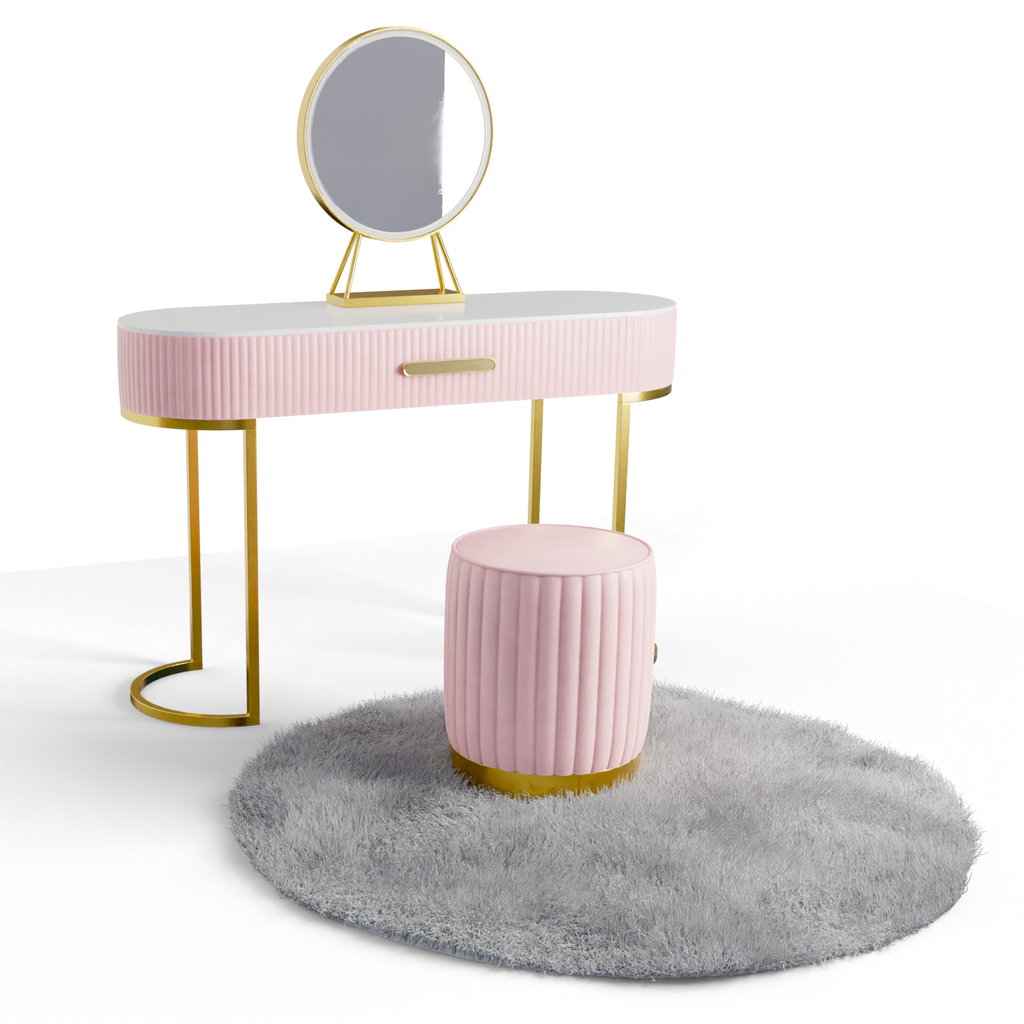 Dresser with pouf and mirror | Sideboard & Drawers models | BlenderKit