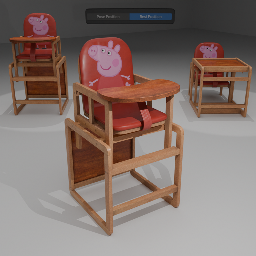 Kids Chair & Table +RIG | Miscellaneous models | BlenderKit
