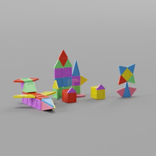 Magnetic Building Tiles | FREE Toys models | BlenderKit