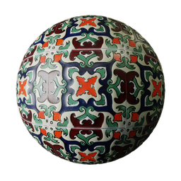 Rustic Hand-Painted Ceramic Tile 31 | FREE tiles materials | BlenderKit