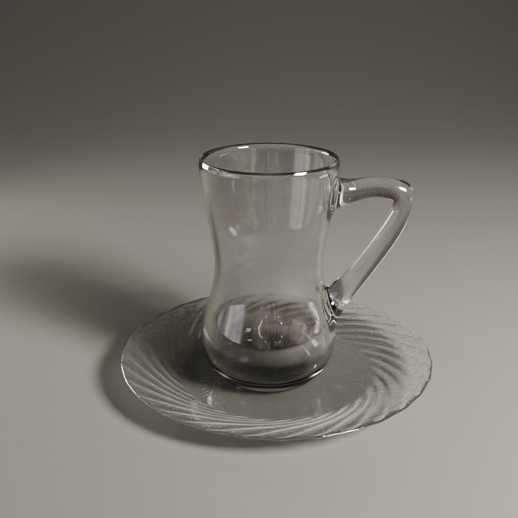 Glass and saucer | Tableware Sets models | BlenderKit