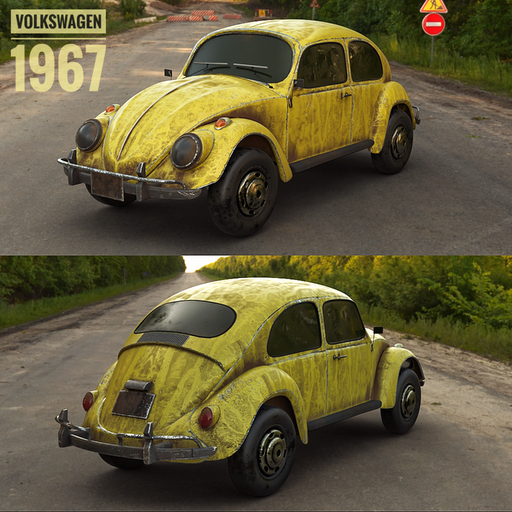 Old Volkswagen beetle 1967 | 3D Historical models | BlenderKit