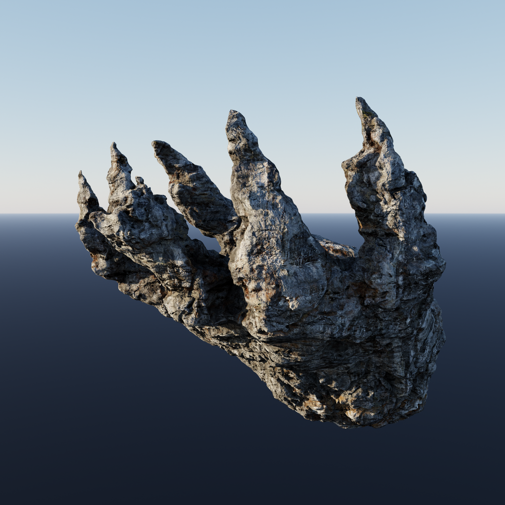 Rugged Rock Hand Shape | Environment Elements models | BlenderKit