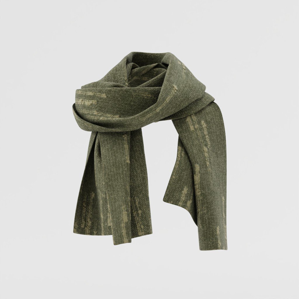 Khaki Draped Scarf | Accessories models | BlenderKit
