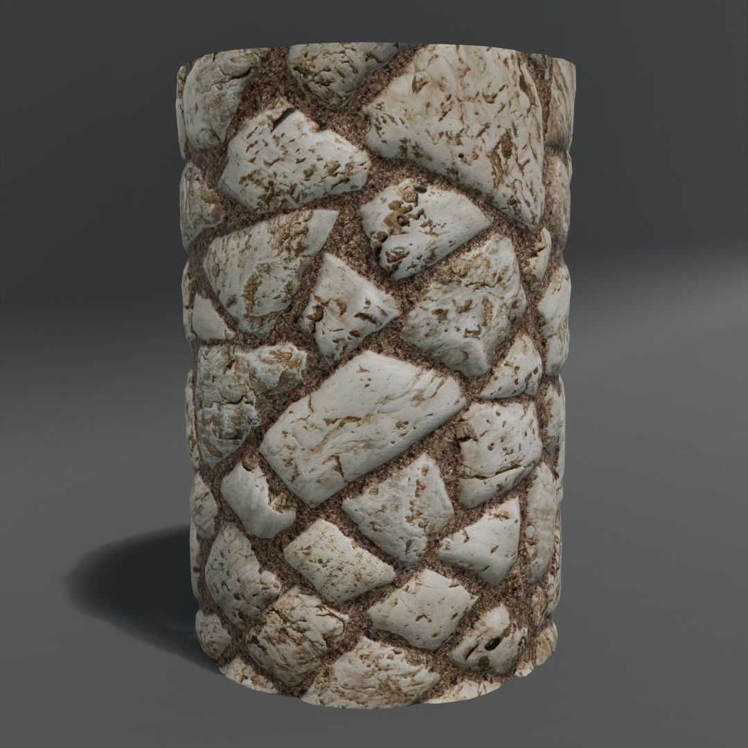 Stone Cylinder Post Pillar Quartz | Historic Buildings models | BlenderKit