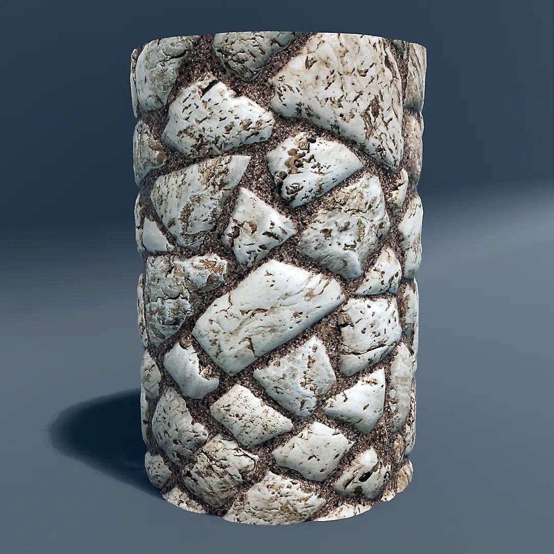 Stone Cylinder Post Pillar Quartz | Historic Buildings models | BlenderKit