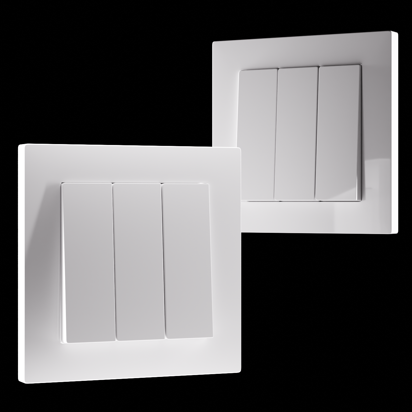 Standard Triple Light Switch | FREE Interior Design models | BlenderKit