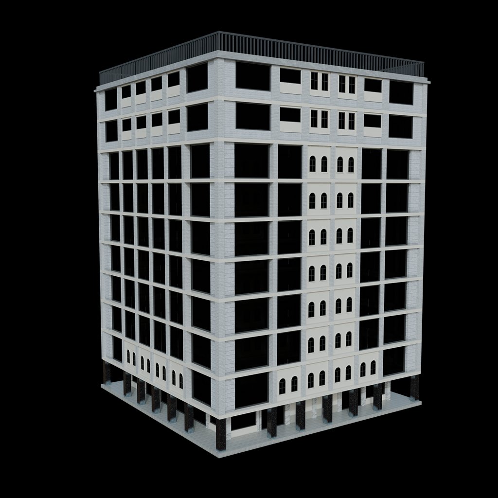 BlenderKit | Download the FREE General Building 03 - Geometry Nodes model