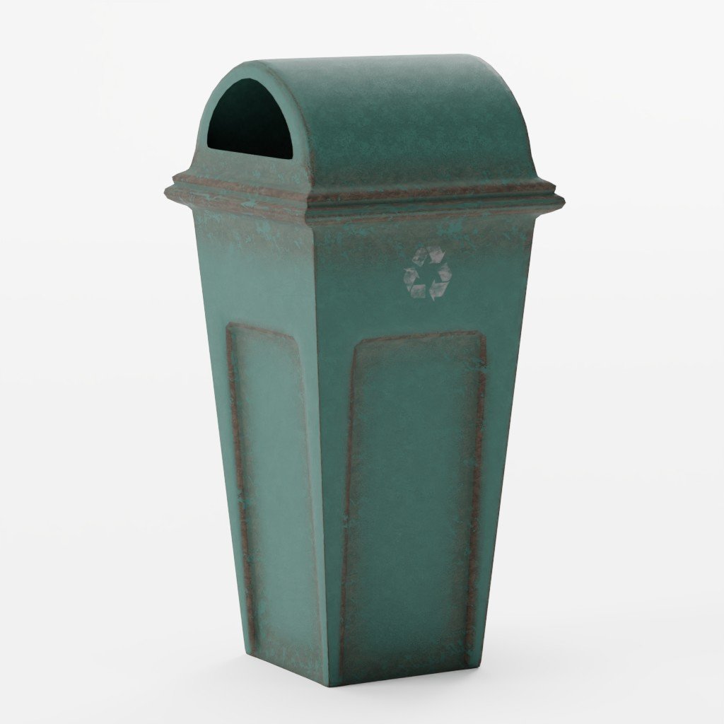 BlenderKit | Download the Trash Can 3d Model model