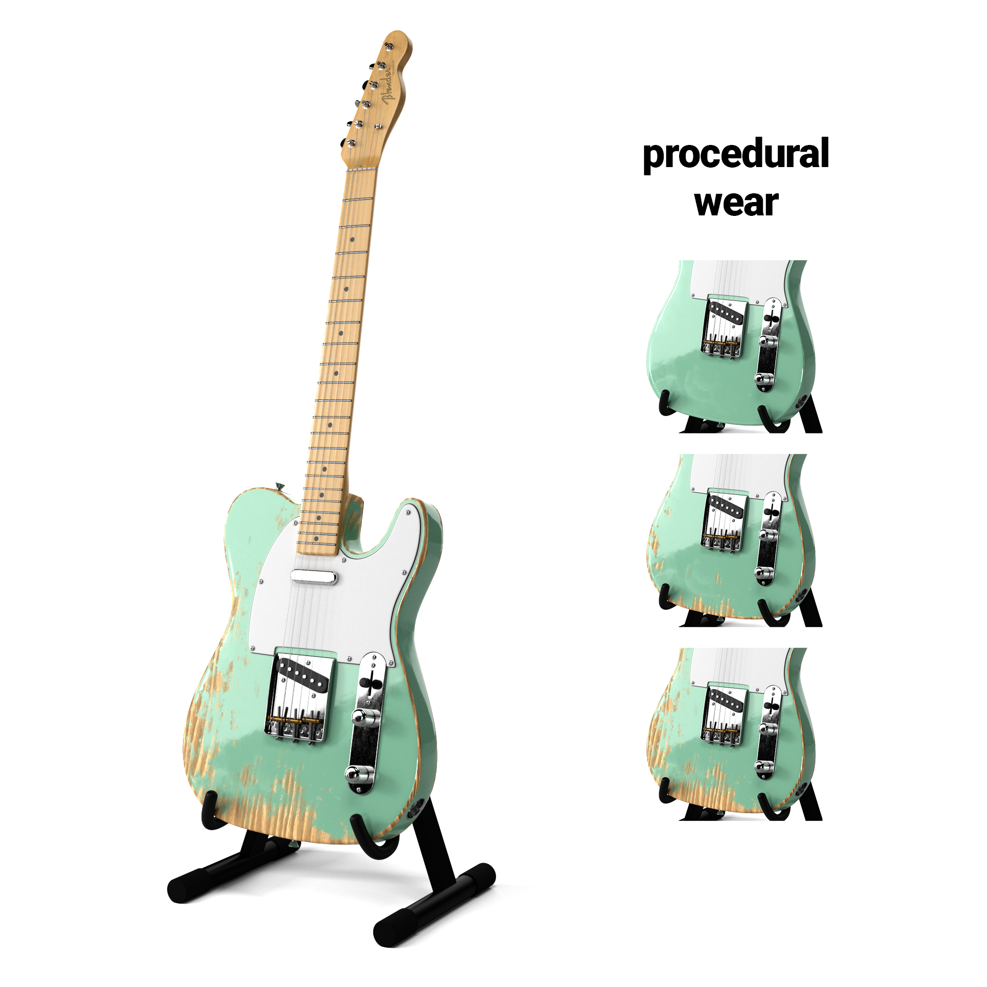 Telecaster with stand | Musical Instruments models | BlenderKit
