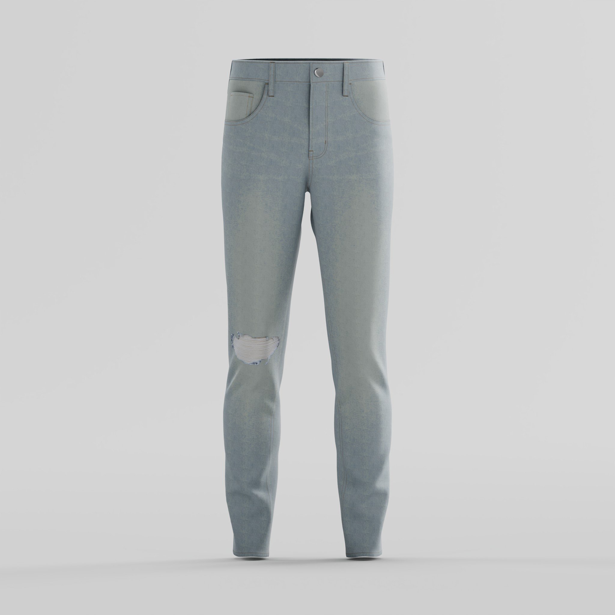 Men’s Denim Pant Light Blue | Man Clothing models | BlenderKit