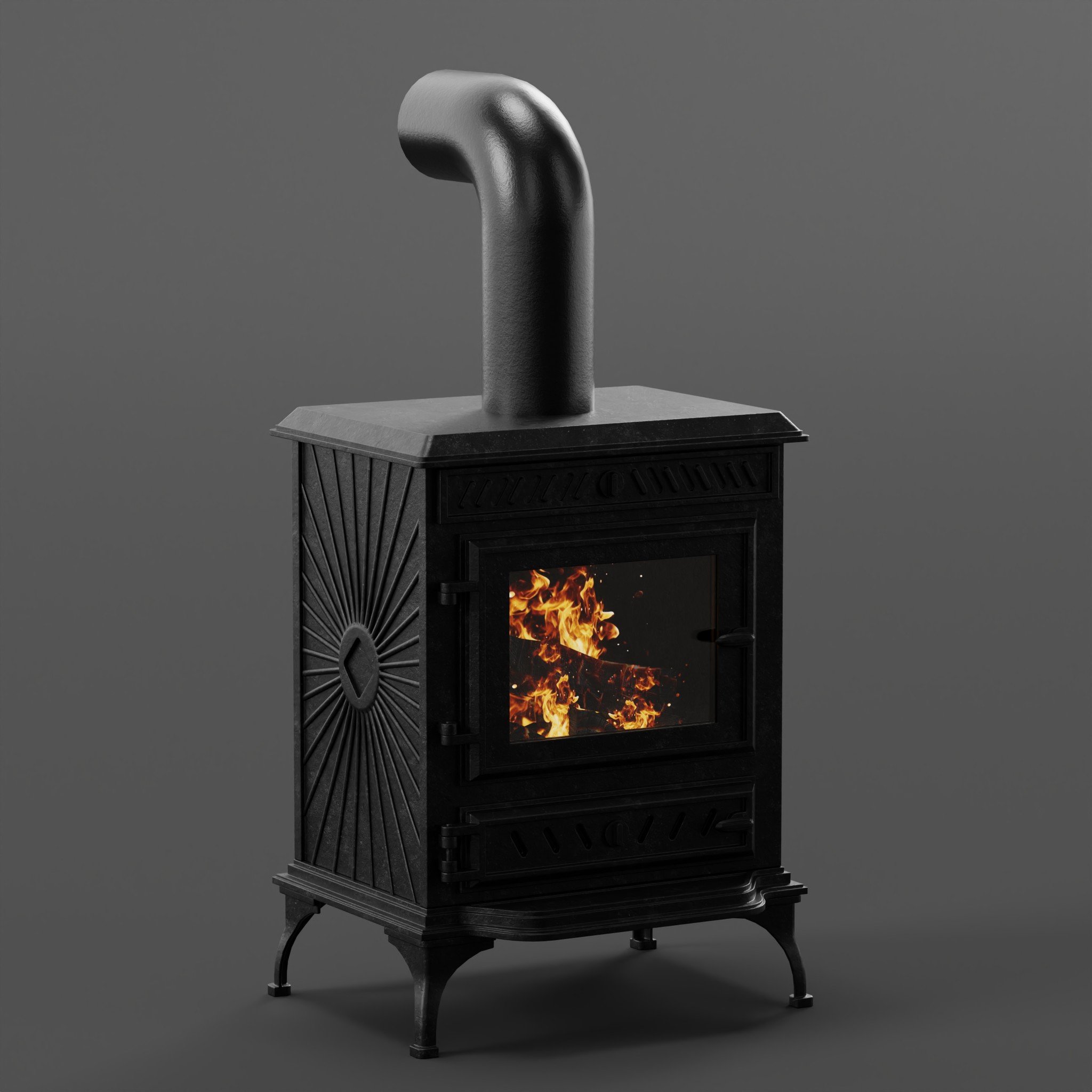 Cast iron stove | FREE Fireplaces models | BlenderKit