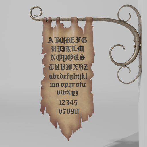 Medieval poster with wall mount | FREE Miscellaneous models | BlenderKit