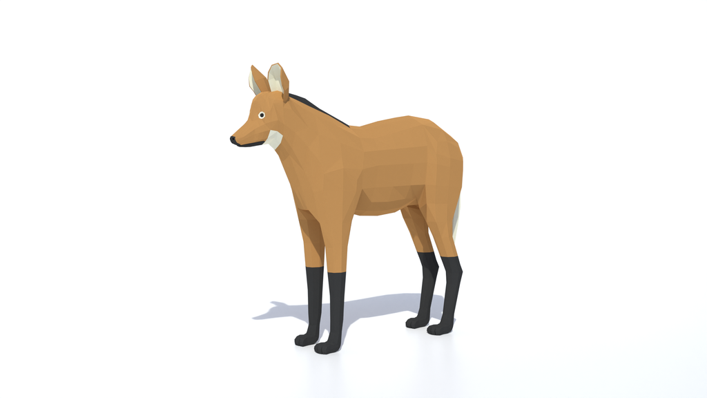 Low Poly Maned Wolf | Mammals models | BlenderKit