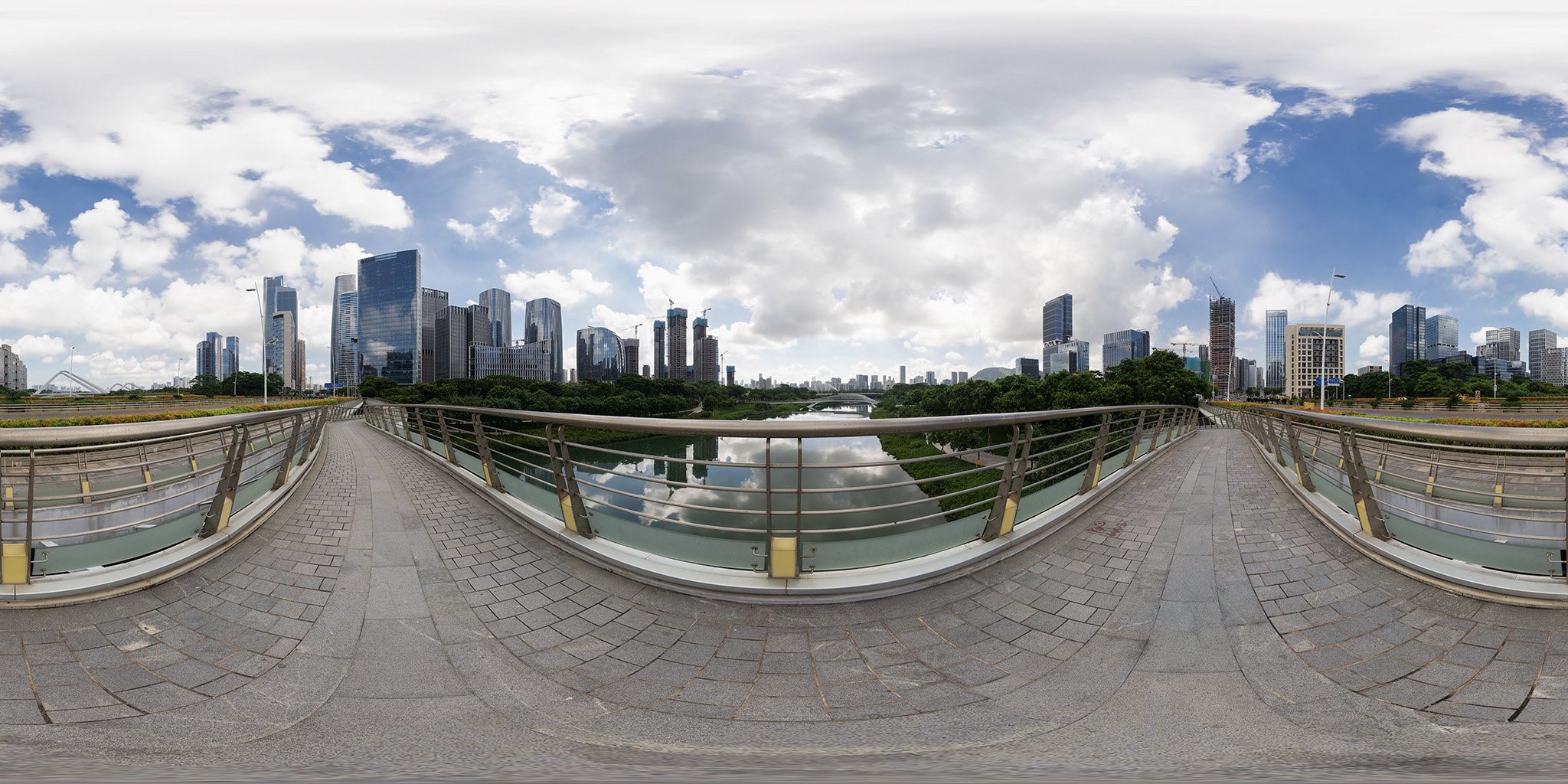 Daytime cloudy footbridge | Cityscapes HDRis | BlenderKit