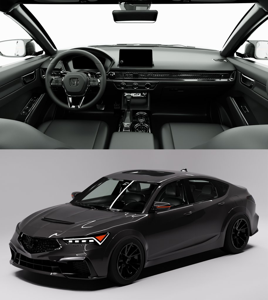 Acura Integra Type s(Rigged) | Luxury Cars models | BlenderKit