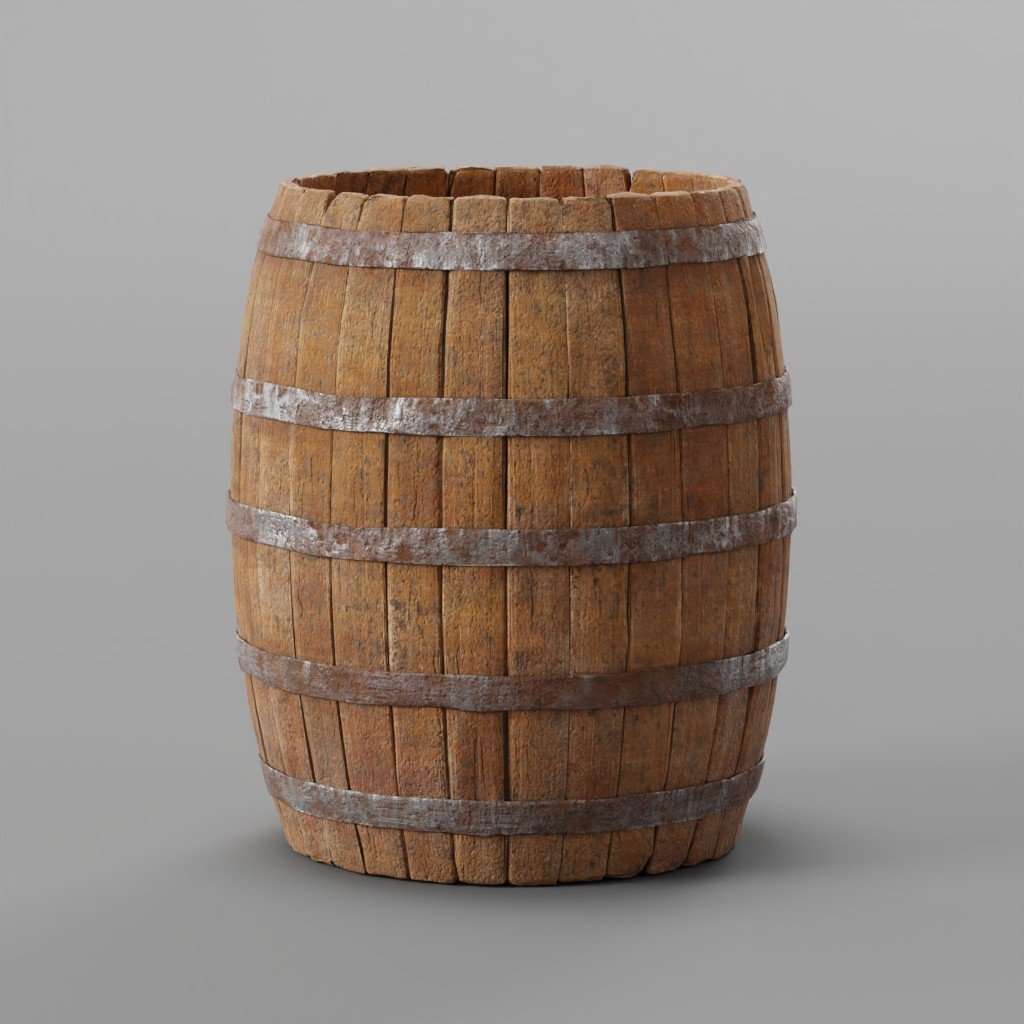 Medieval barrel ver03 | Containers models | BlenderKit
