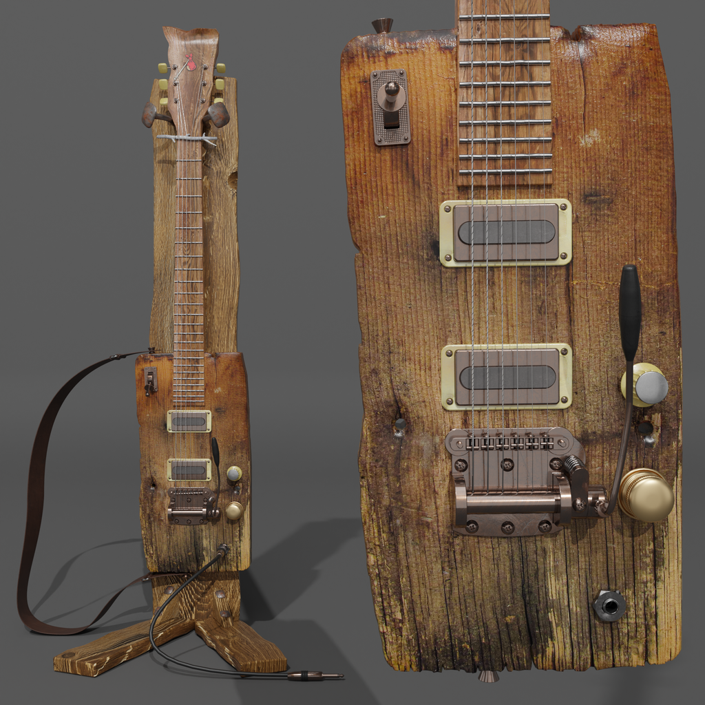 The tramp electric guitar | FREE Musical Instruments models | BlenderKit