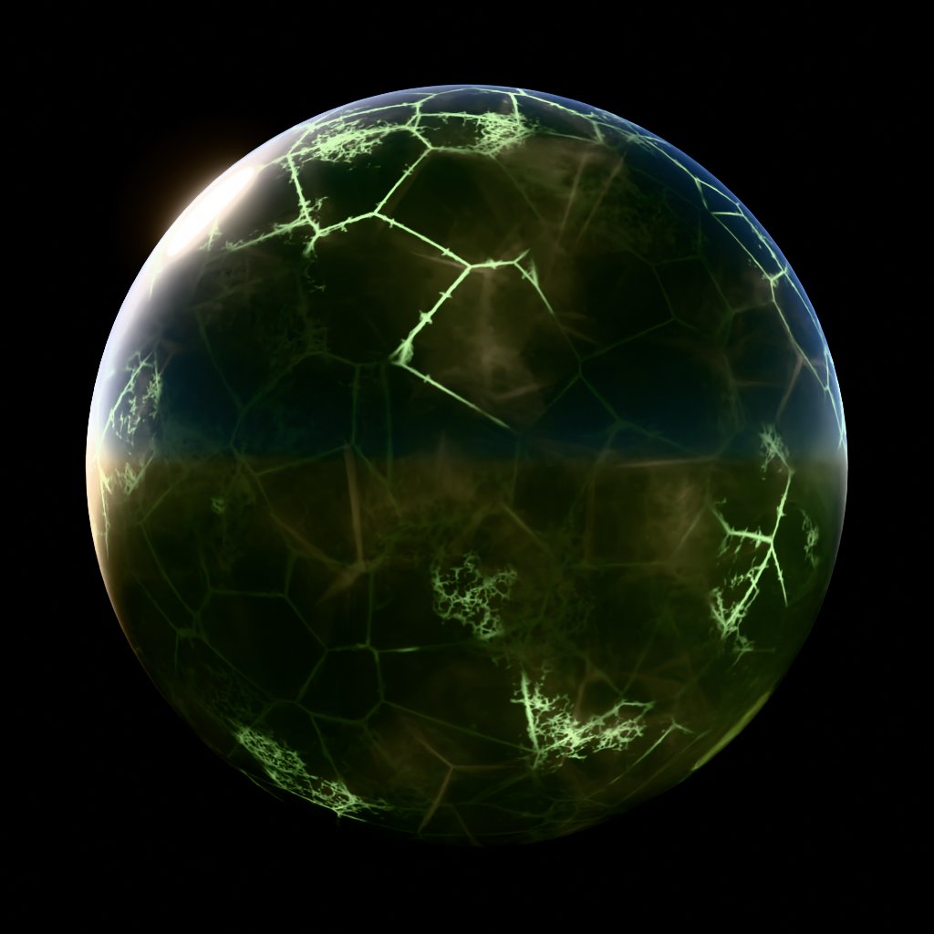 Green Crystal With Sparks | FREE glass materials | BlenderKit