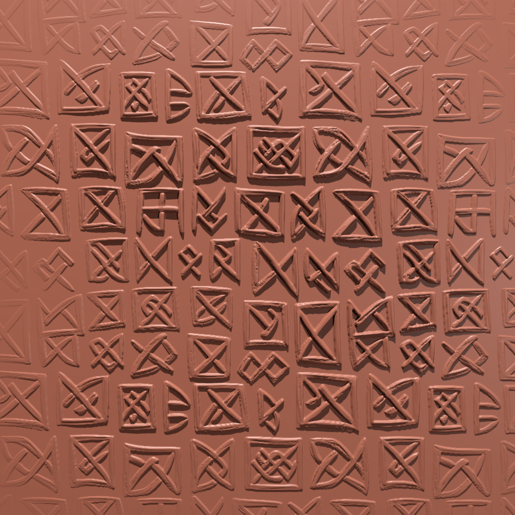 Ancient Sandstone Runes - 02 | pattern brushes | BlenderKit