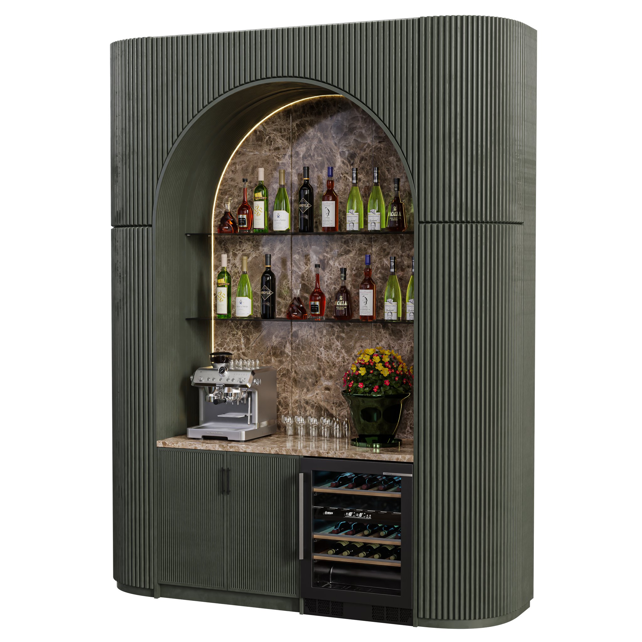 Modern Arched Home Bar Unit | Restaurant / Bar models | BlenderKit