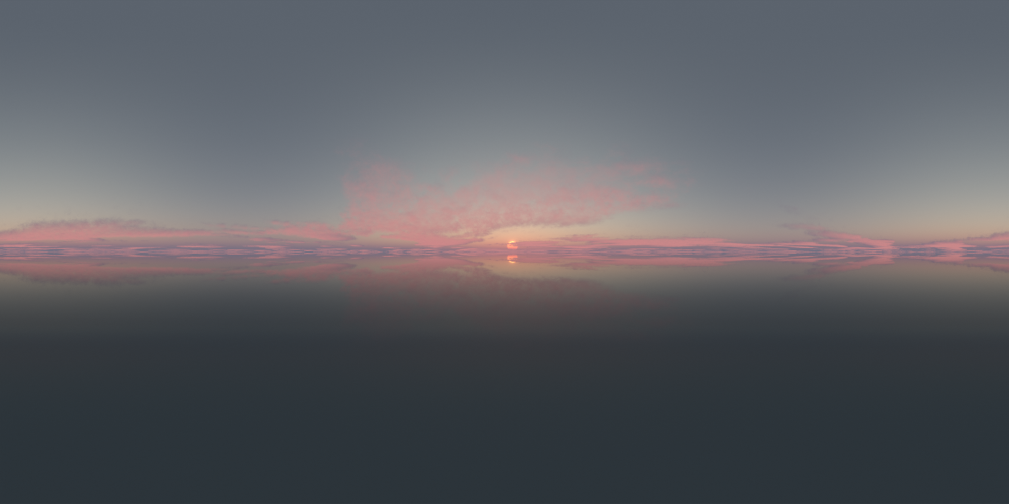 Cloudy Pink Sunrise Water | Nature HDRis | BlenderKit