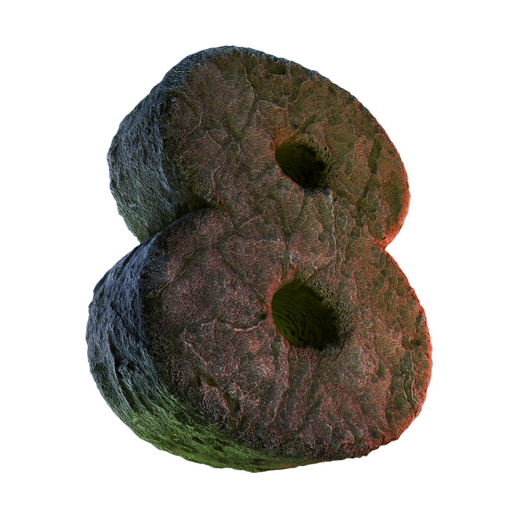 8 Number Numeric Stone Carved | Miscellaneous models | BlenderKit